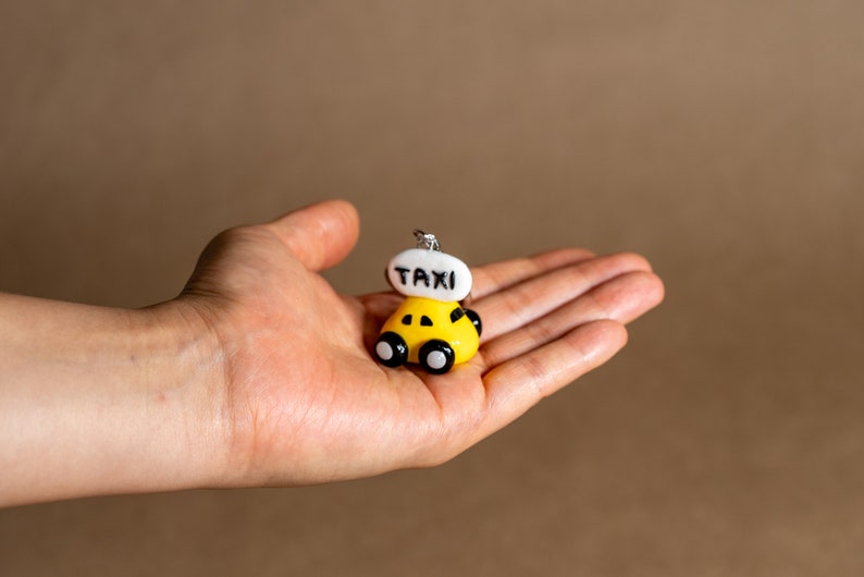 Handmade Yellow Taxi Keychain Magnet / Car Charm Personalized Gift Men ...