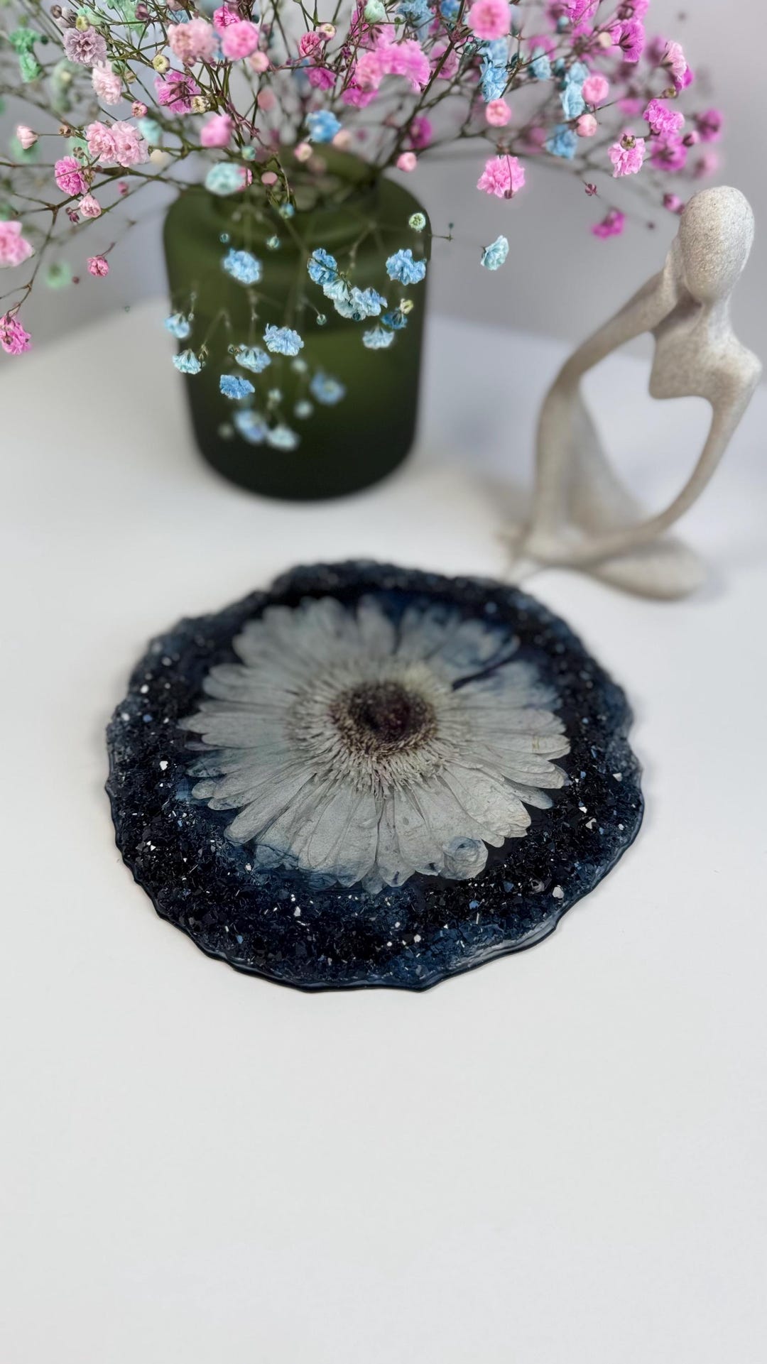 Coasters With Real Dried Flowers, Gift , Home Décor , Flower Coaster ...