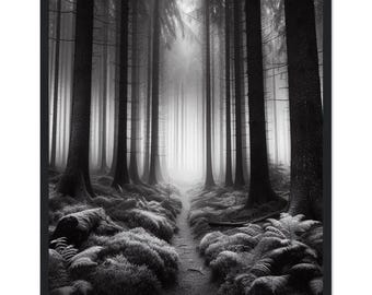 Cabin Overlooking Woods matte Paper Wooden Framed Poster 30x40 Cm ...