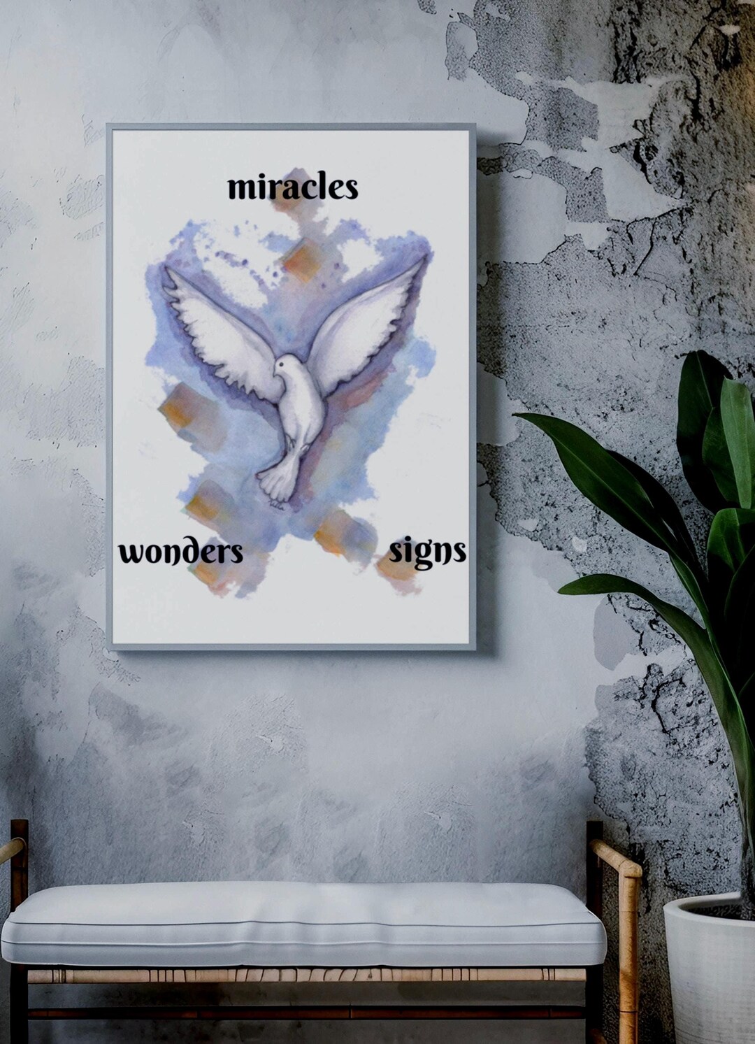 Dove Holy Spirit Miracles Wonders Signs Wall Art Matte Vertical Posters ...