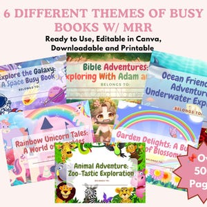 6 Themed Busy Book Bundle #1 for Kids With MRR (ready to Use, Editable ...