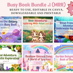 6 Themed Busy Book Bundle #1 for Kids With MRR (ready to Use, Editable ...