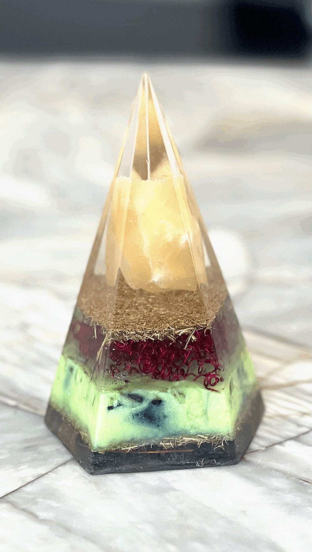 Pentagon Pyramid Orgonite, Energy-infused - Etsy