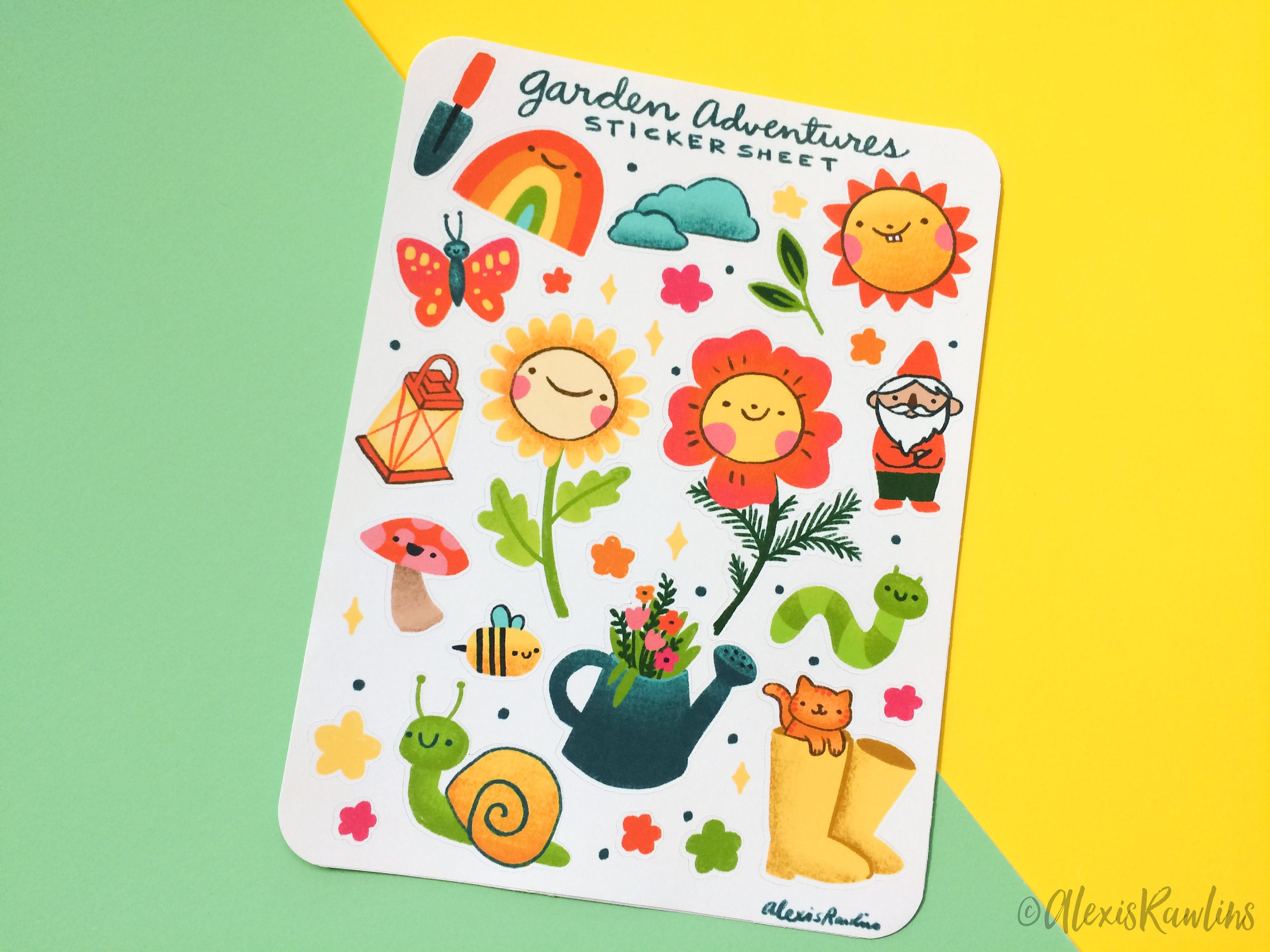 Garden Adventures Sticker Sheet - Flower Stickers Gardening Gift ...