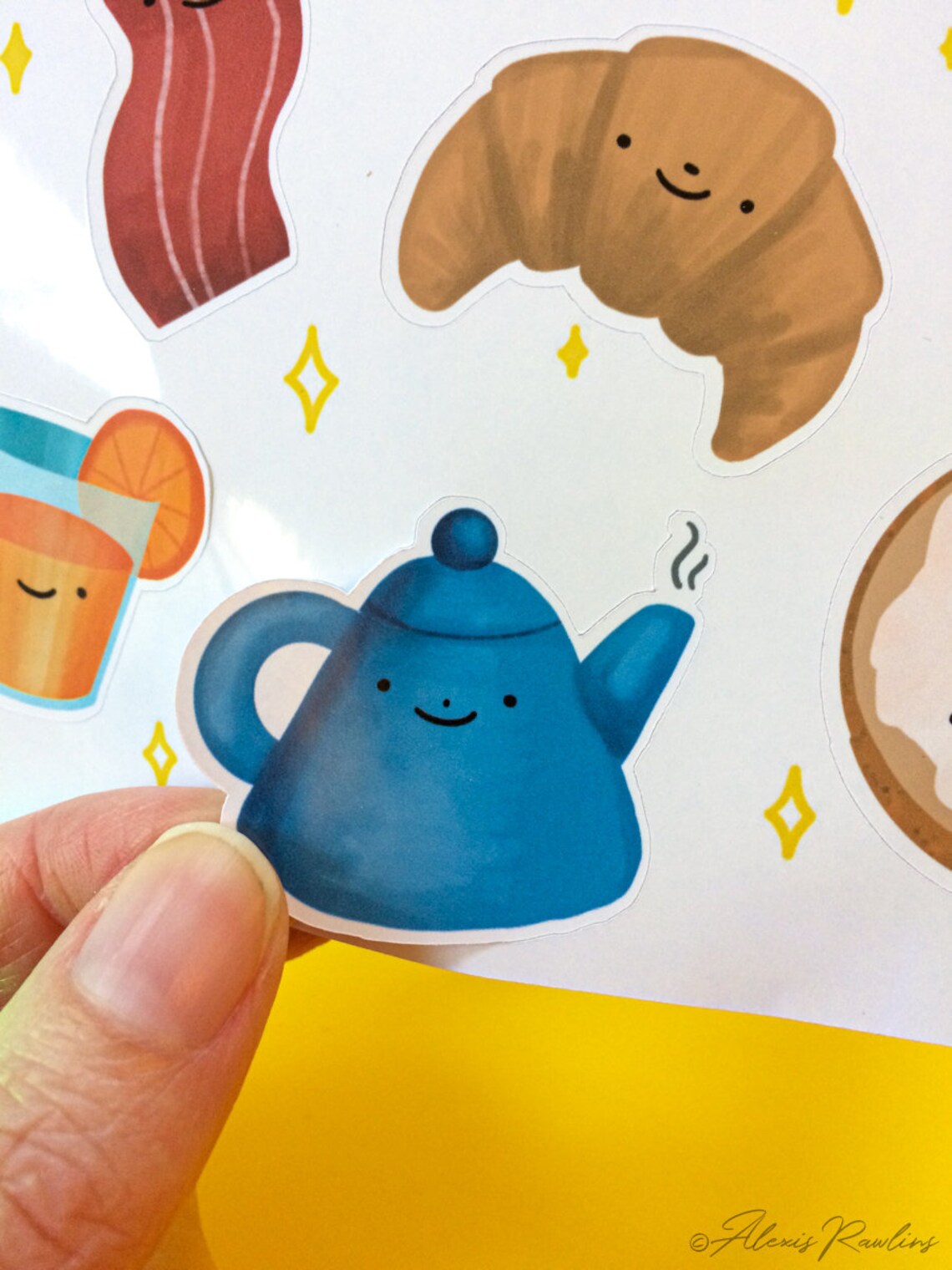 Brunch Buddies Sticker Sheet Cute Food Hand Drawn Artwork, Planner ...