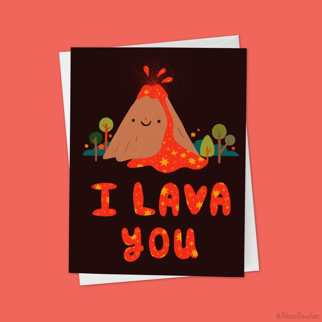 Volcano Love Valentines or Anniversary Card i Lava You - Etsy