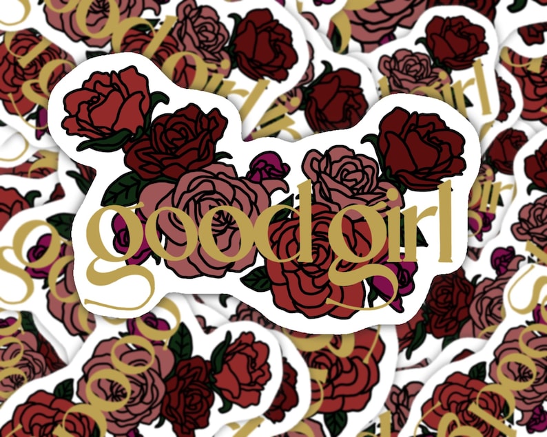 Good Girl Sticker, Floral Background Sticker, Gothic Vinyl Sticker ...