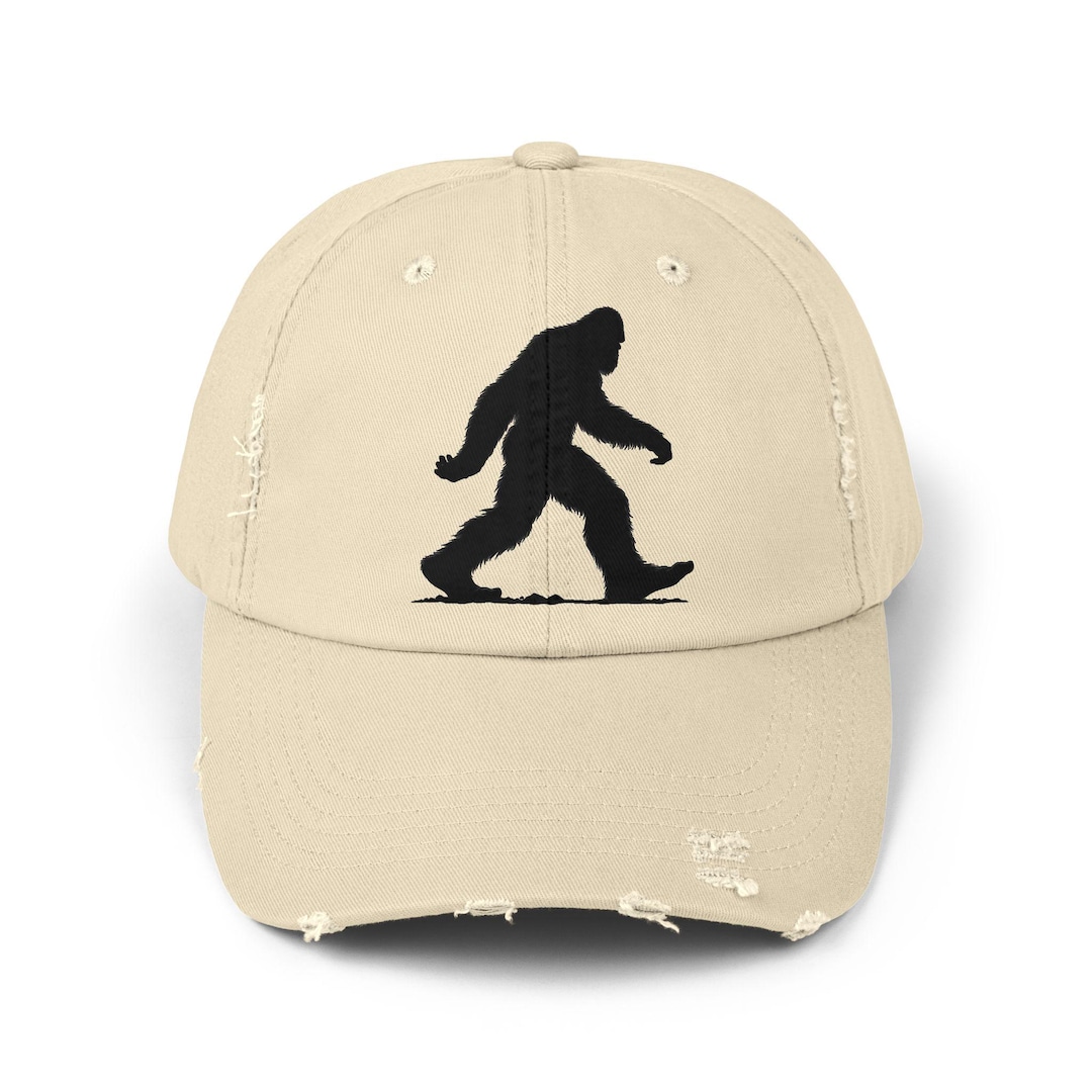 Hiking Ball Cap, Bigfoot Sasquatch Hat for Men or Women, Distressed ...