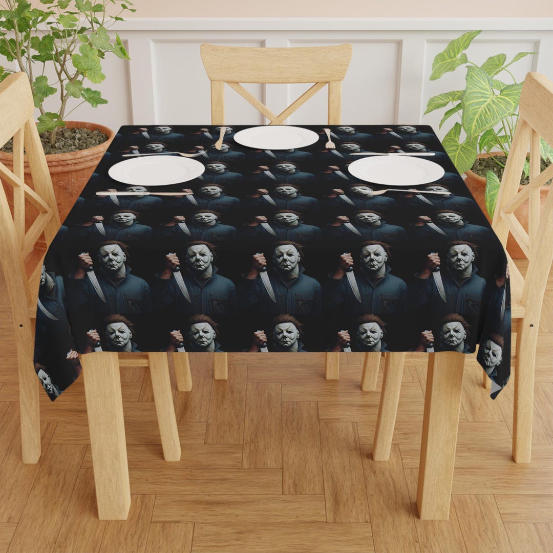 Halloween Michael Myers Tablecloth, Horror Movie Kitchen Decor, Killer ...