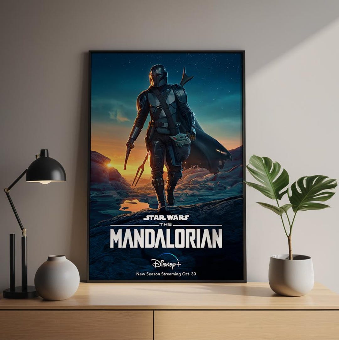 Star Wars Poster the Mandalorian Poster Printed on HD Waterproof Canvas ...