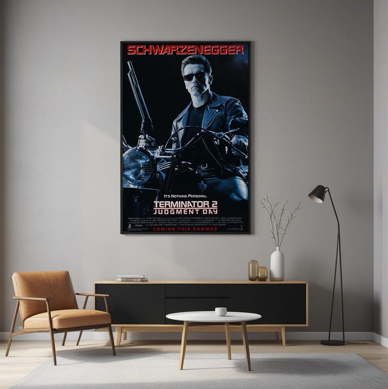 Terminator 2 Movie Poster Printed on HD Waterproof Canvas No Frame ...