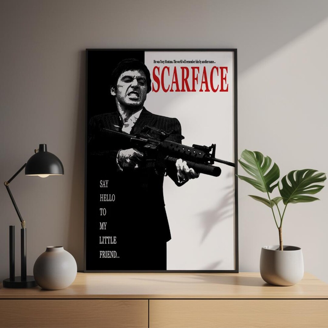Scarface Movie Poster Printed on HD Waterproof Canvas No Frame Multiple ...