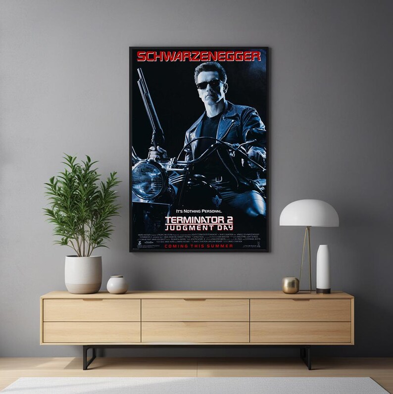 Terminator 2 Movie Poster Printed on HD Waterproof Canvas No Frame ...