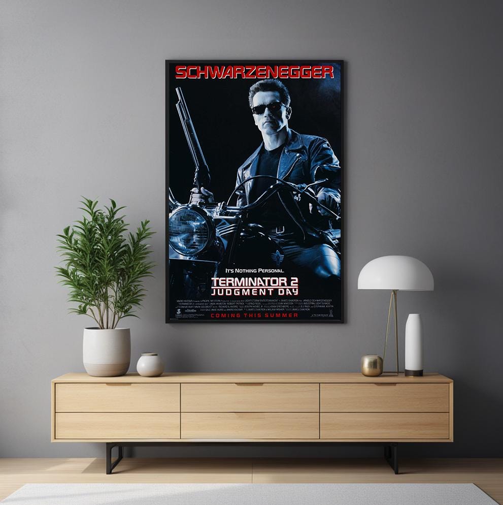 Terminator 2 Movie Poster Printed on HD Waterproof Canvas No Frame ...