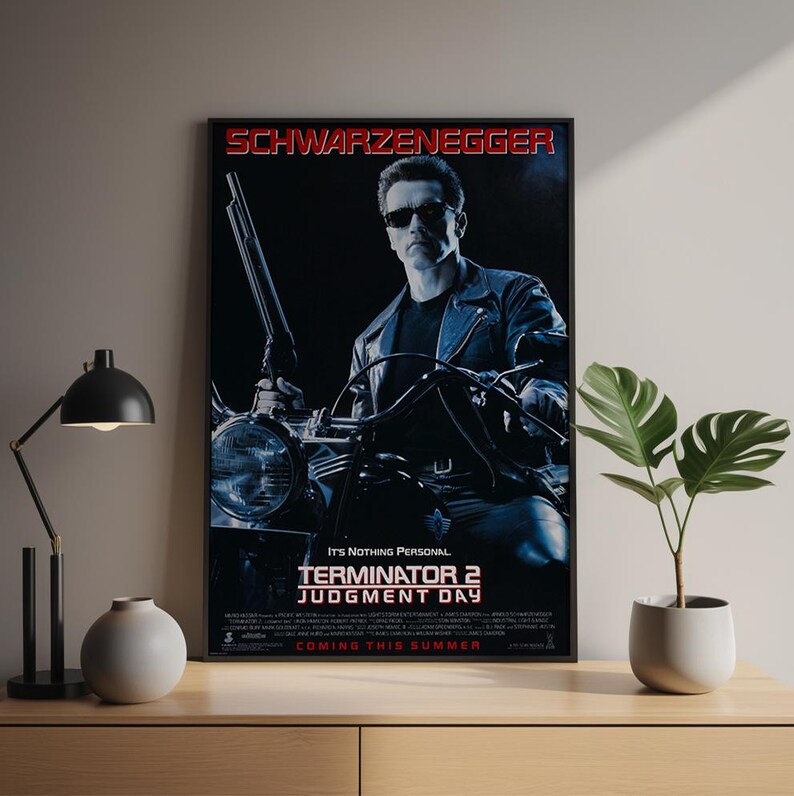 Terminator 2 Movie Poster Printed on HD Waterproof Canvas No Frame ...