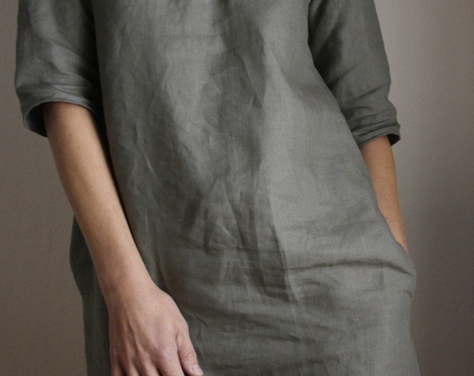 Pin-tuck Dress Dark Grey - Etsy