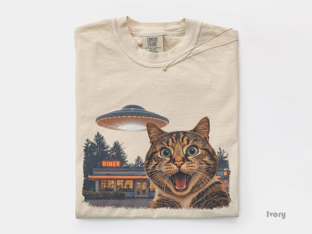 Alien Cat Abduction T-shirt | Funny UFO Sweatshirt | Cat Meme Tee ...
