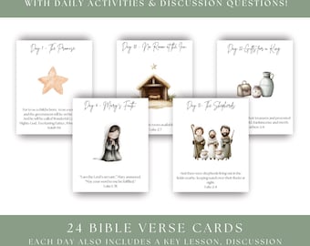 Nativity Advent Calendar for Kids, Printable Christmas Story Advent ...