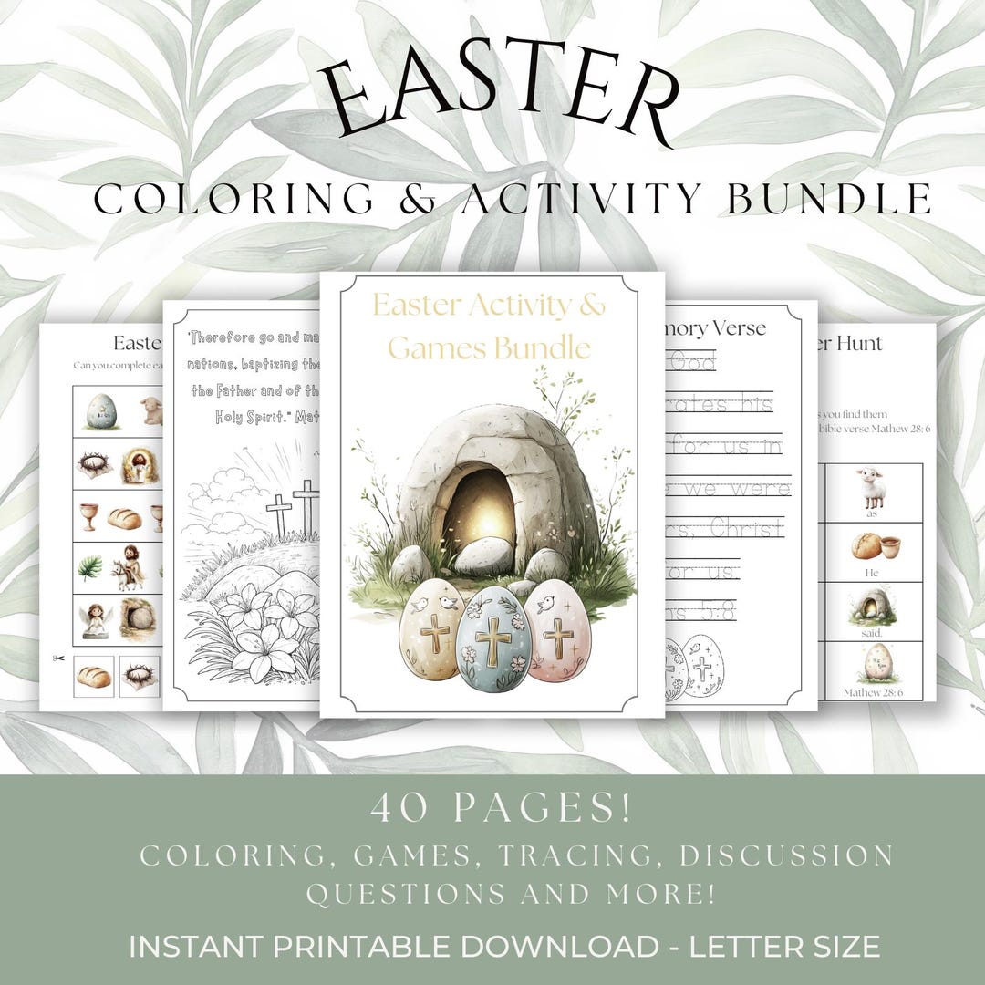 Christian Easter Coloring and Activity Pack | Holy Week Kids Games ...