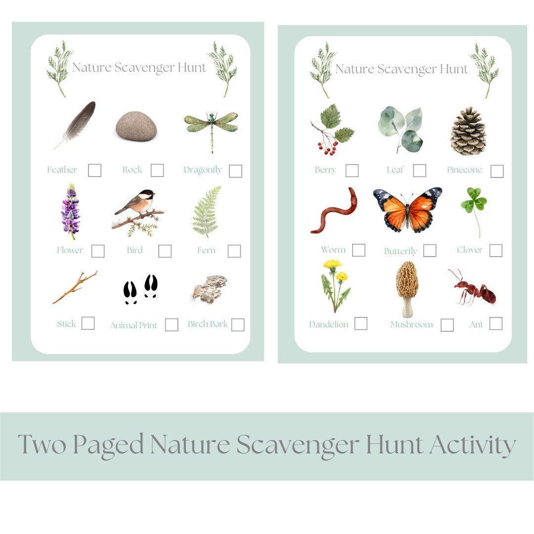 Children's Nature Scavenger Hunt | Preschool Nature Activity - Etsy