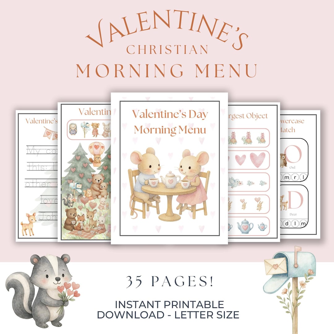 Christian Valentines Day Morning Menu | Love Bible Lesson | Preschool ...