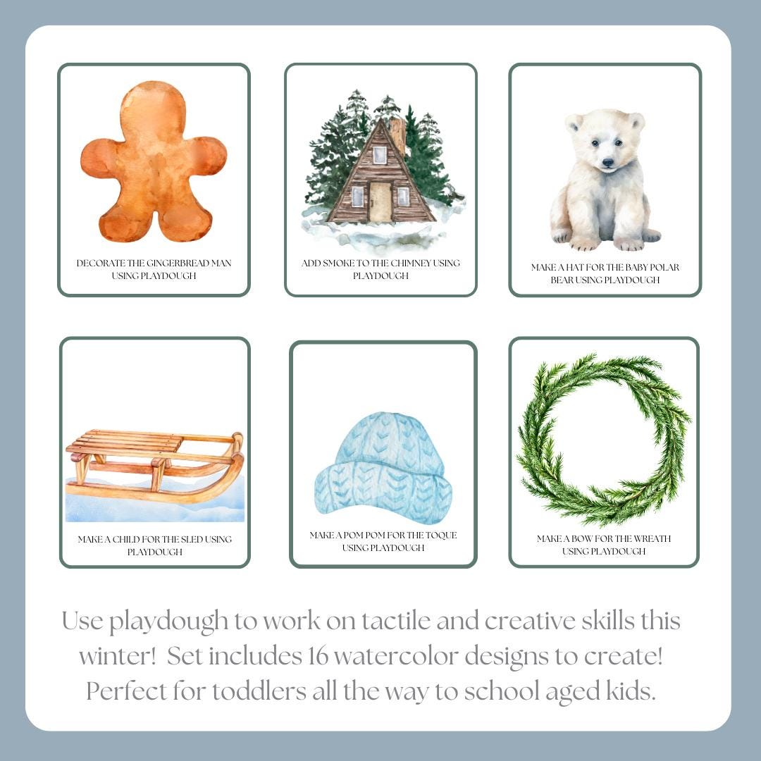 Winter Themed Playdough Mats Christmas Playdough Mats Winter Homeschool ...