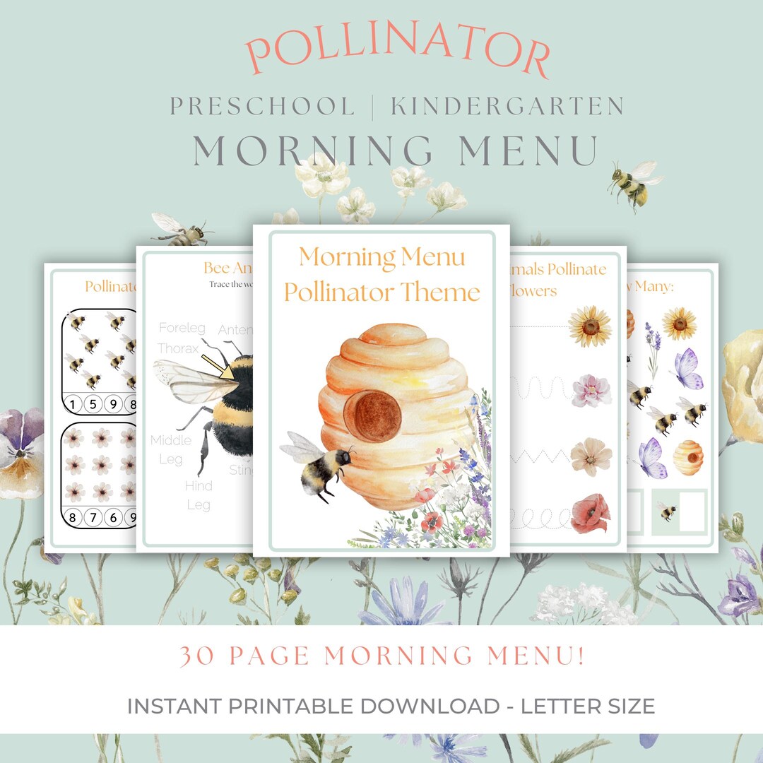 Pollinator Garden Morning Menu | Preschool Kindergarten | Morning ...