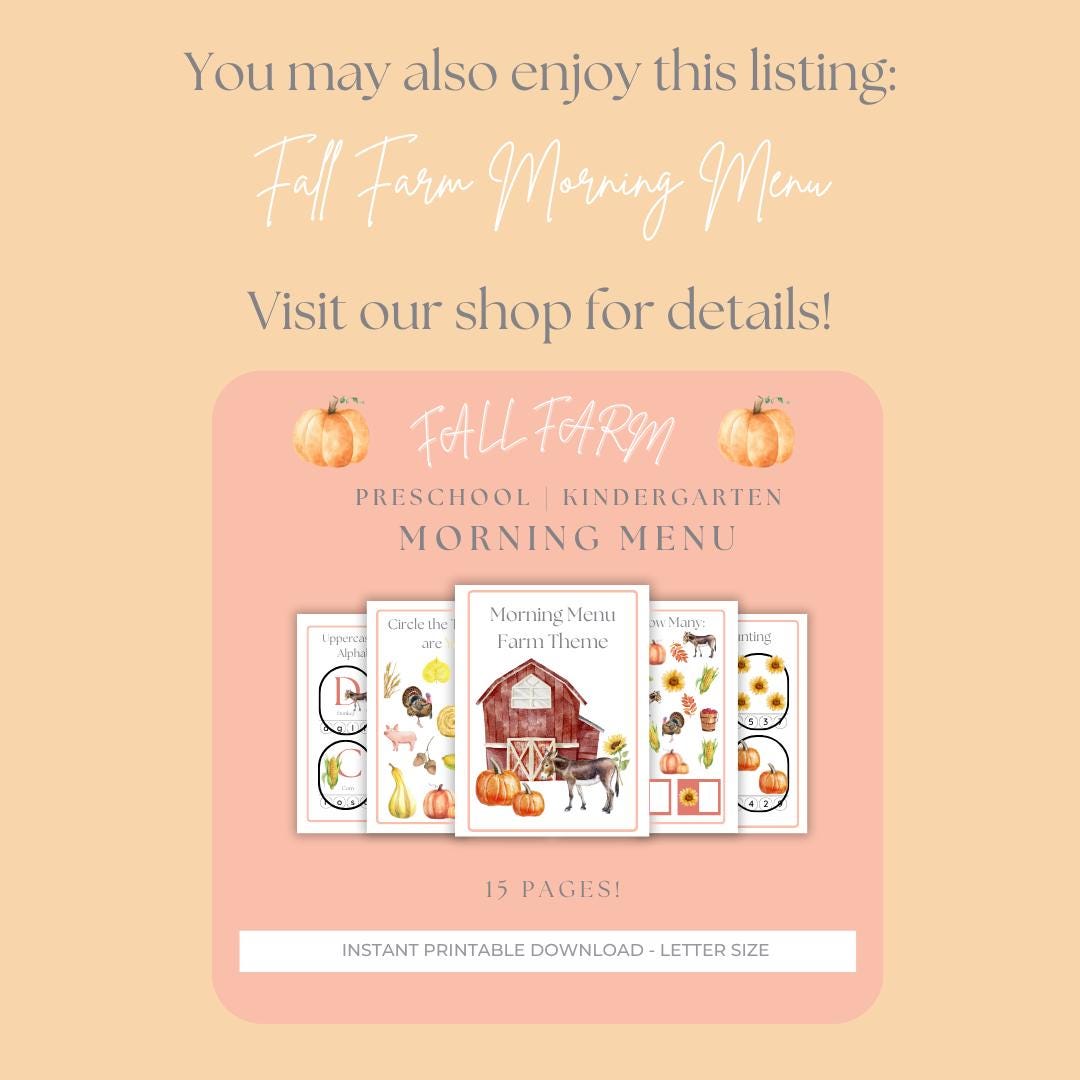 Preschool Fall Themed Activity Pack | Autumn Themed Morning Basket ...