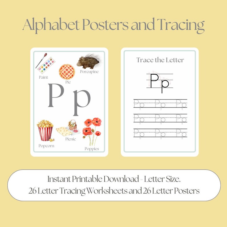 Alphabet Poster and Tracing Activity | Preschool Alphabet Activity ...