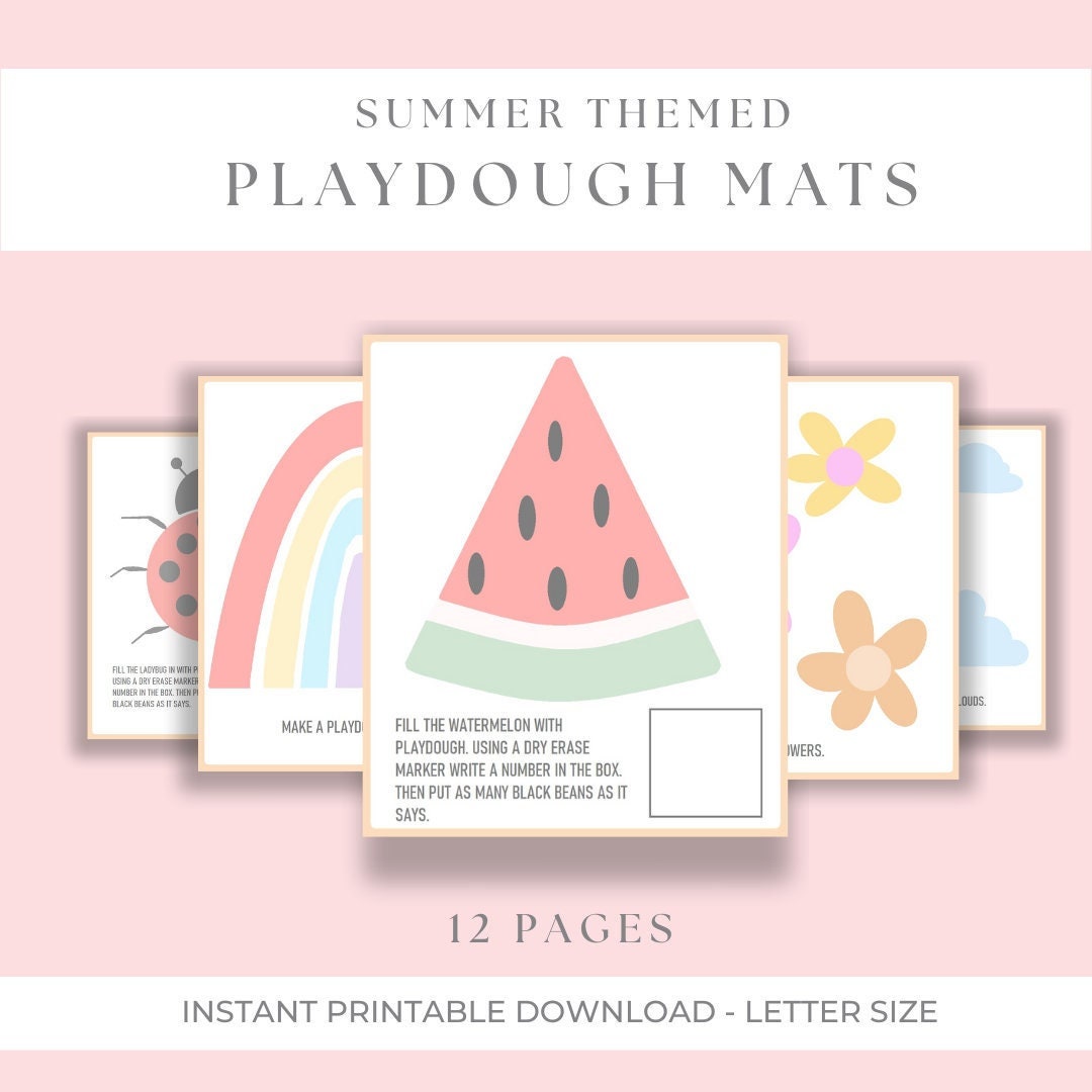 Summer Themed Playdough Mats - Etsy