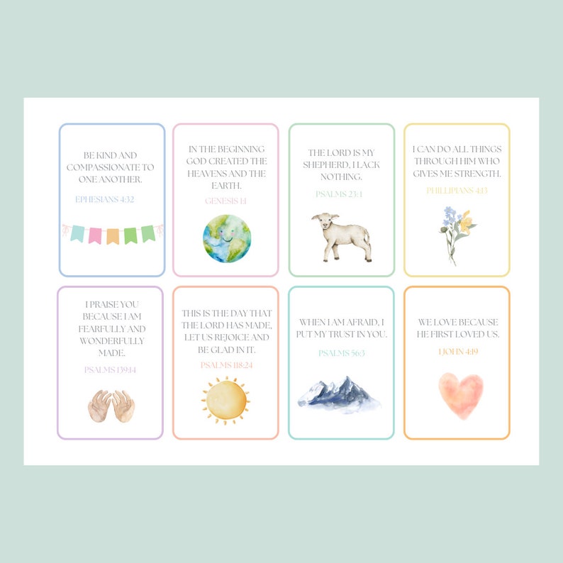Bible Verse Flashcards | Lunchbox Printable Scripture Cards | Bible ...