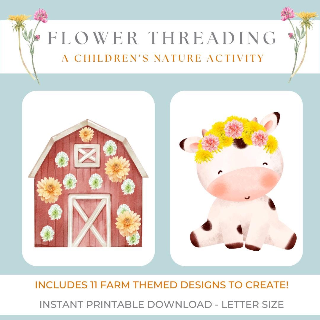 Flower Threading Farm | Printable Spring Activity for Toddlers or ...