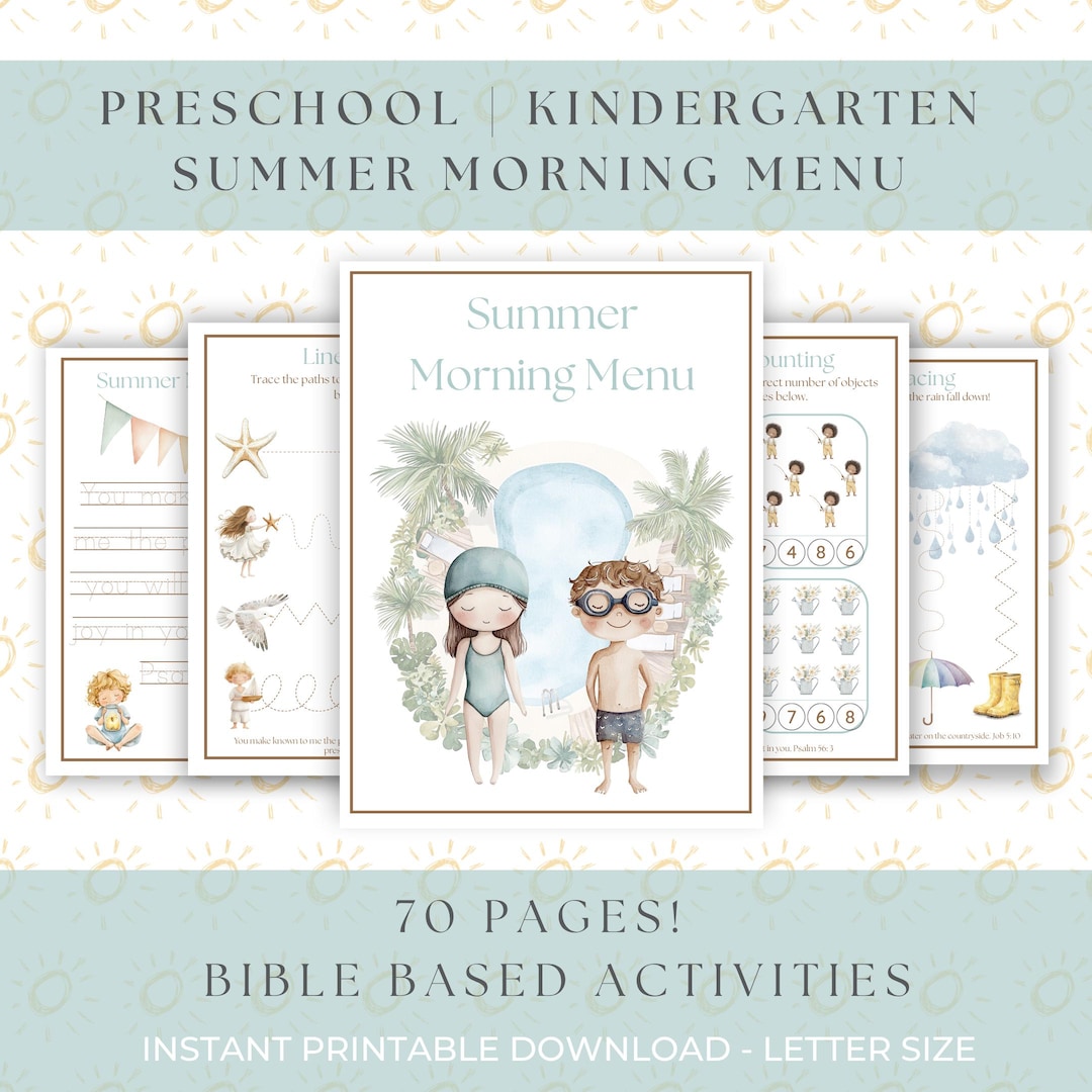 Summer Christian Preschool Morning Menu | Kindergarten Curriculum ...