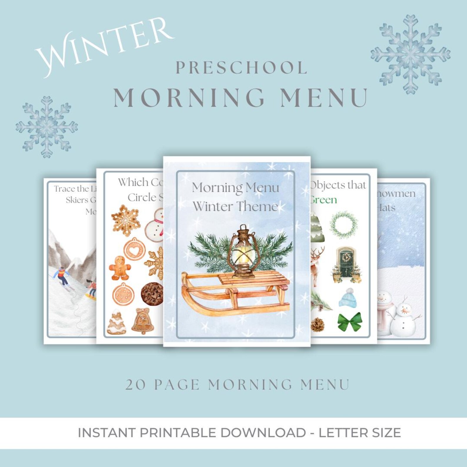 Cozy Winter Morning Menu | Preschool Winter Activities | Morning Menu ...