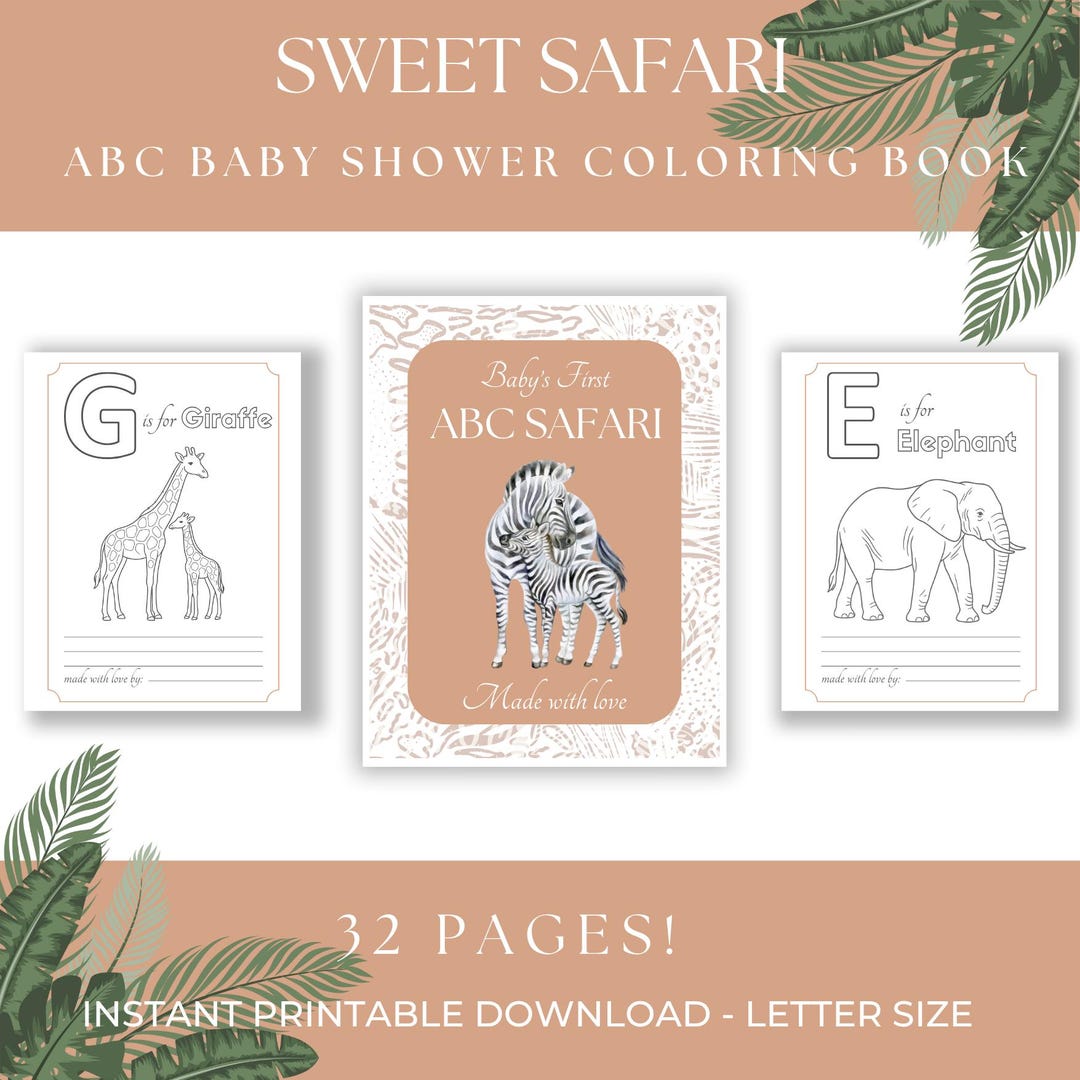 Safari Baby Shower ABC Book | Baby's First ABC Book | Sweet Safari ...
