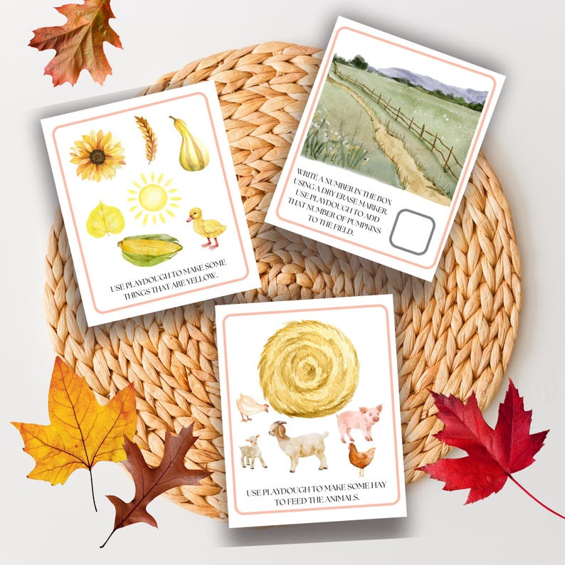 Fall Farm Playdough Mats | Fall Homeschool Printable | Preschool Fall ...