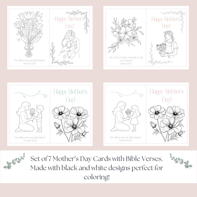 Mothers Day Coloring Card Printable for Kids | Christian Mothers Day ...