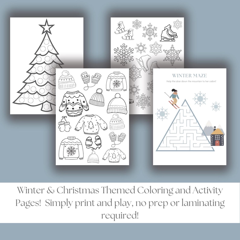 Preschool Winter Games Bundle | Christmas Holiday Unit Study | Activity ...
