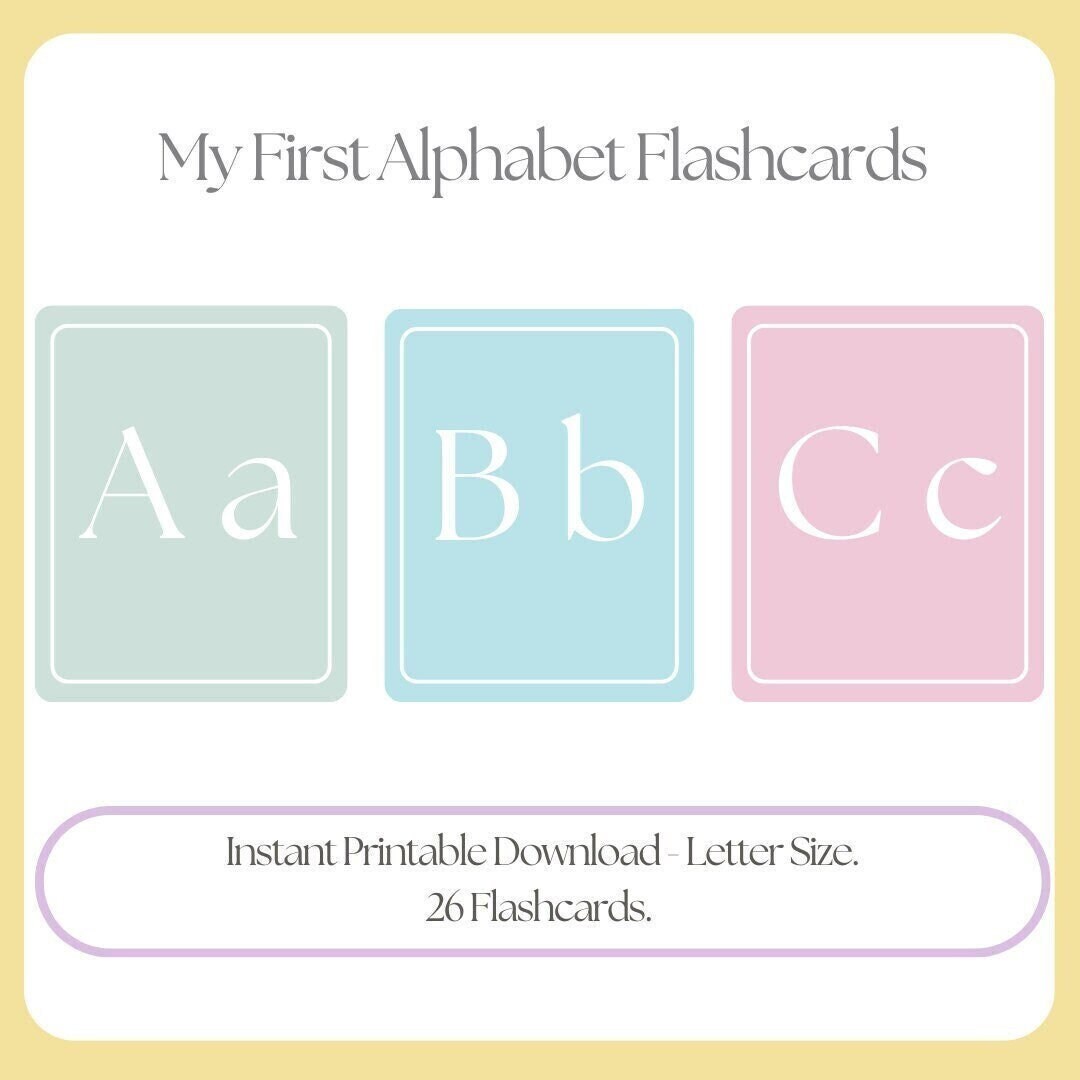 My First Alphabet Flashcards - Etsy