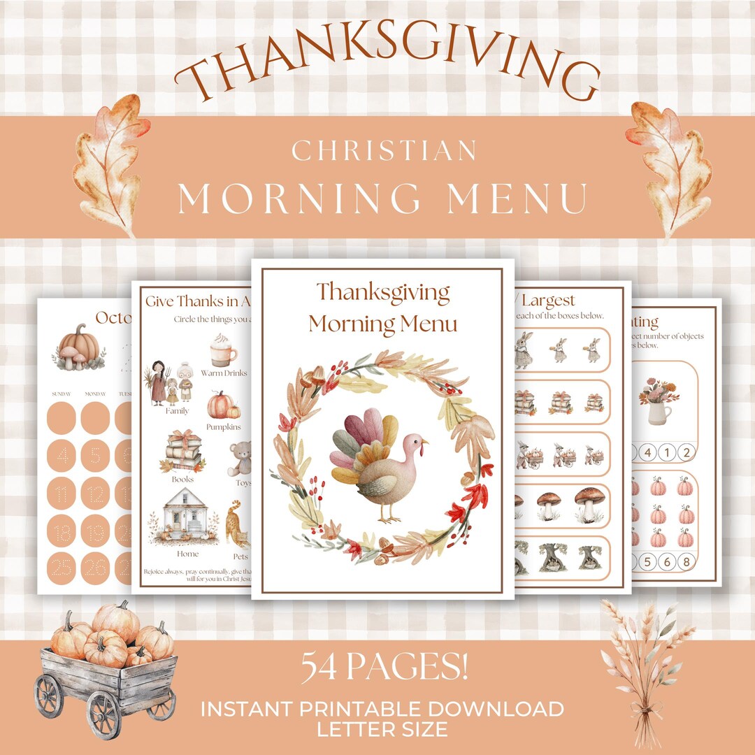Christian Morning Menu | Preschool Kindergarten Homeschool Printable ...