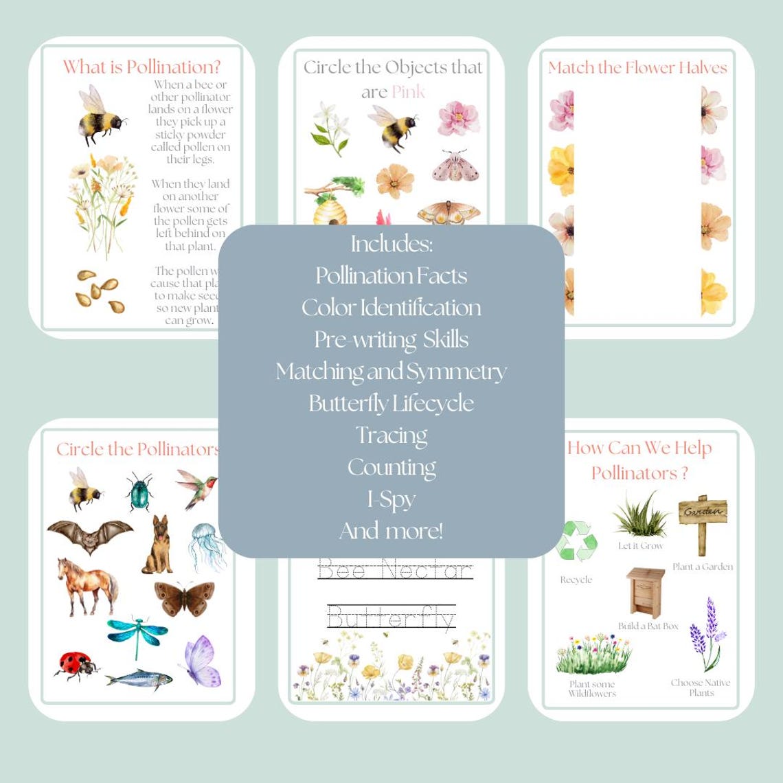 Pollinator Garden Morning Menu | Preschool Kindergarten | Morning ...