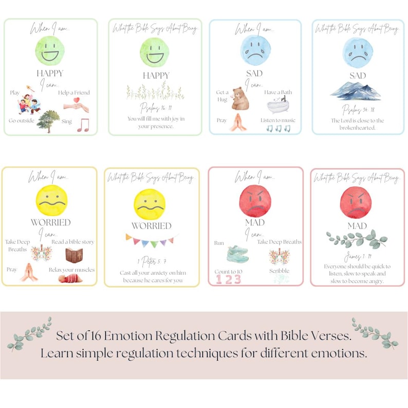 Christian Calm Corner | Emotion Chart | Feeling Chart | Zones of ...