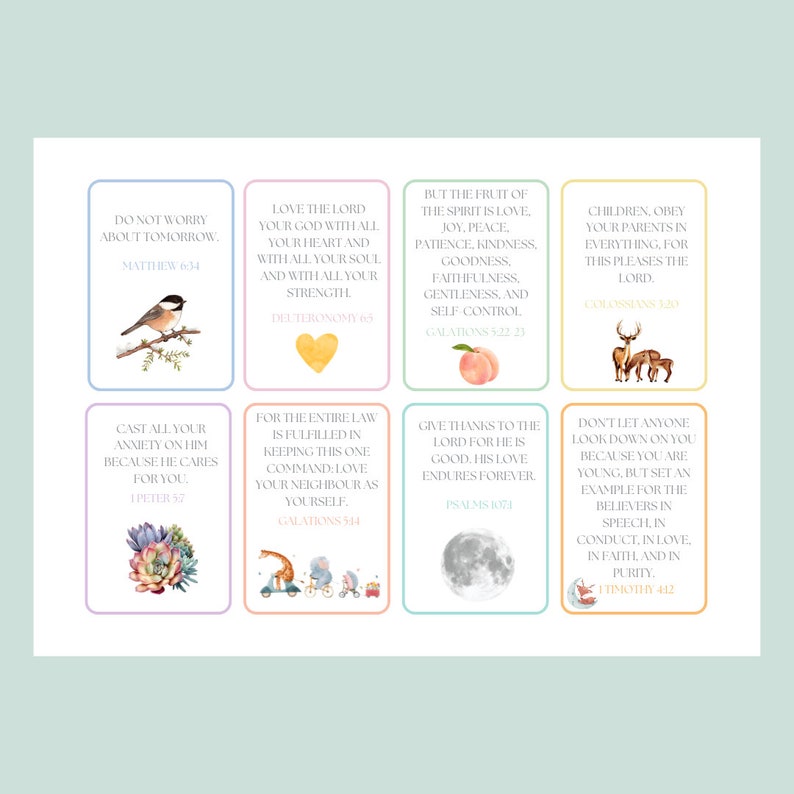 Bible Verse Flashcards | Lunchbox Printable Scripture Cards | Bible ...