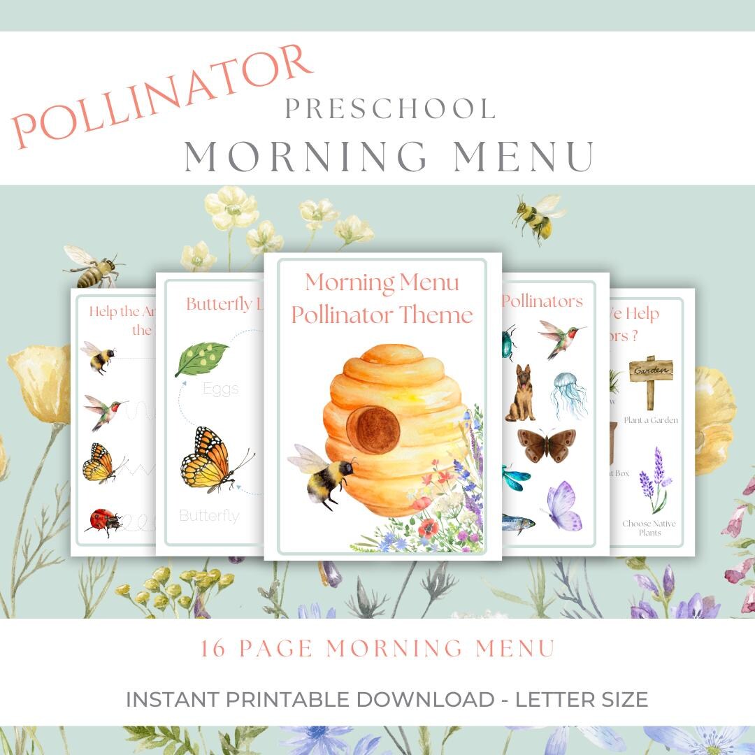 Pollinator Garden Morning Menu | Preschool Kindergarten | Morning ...