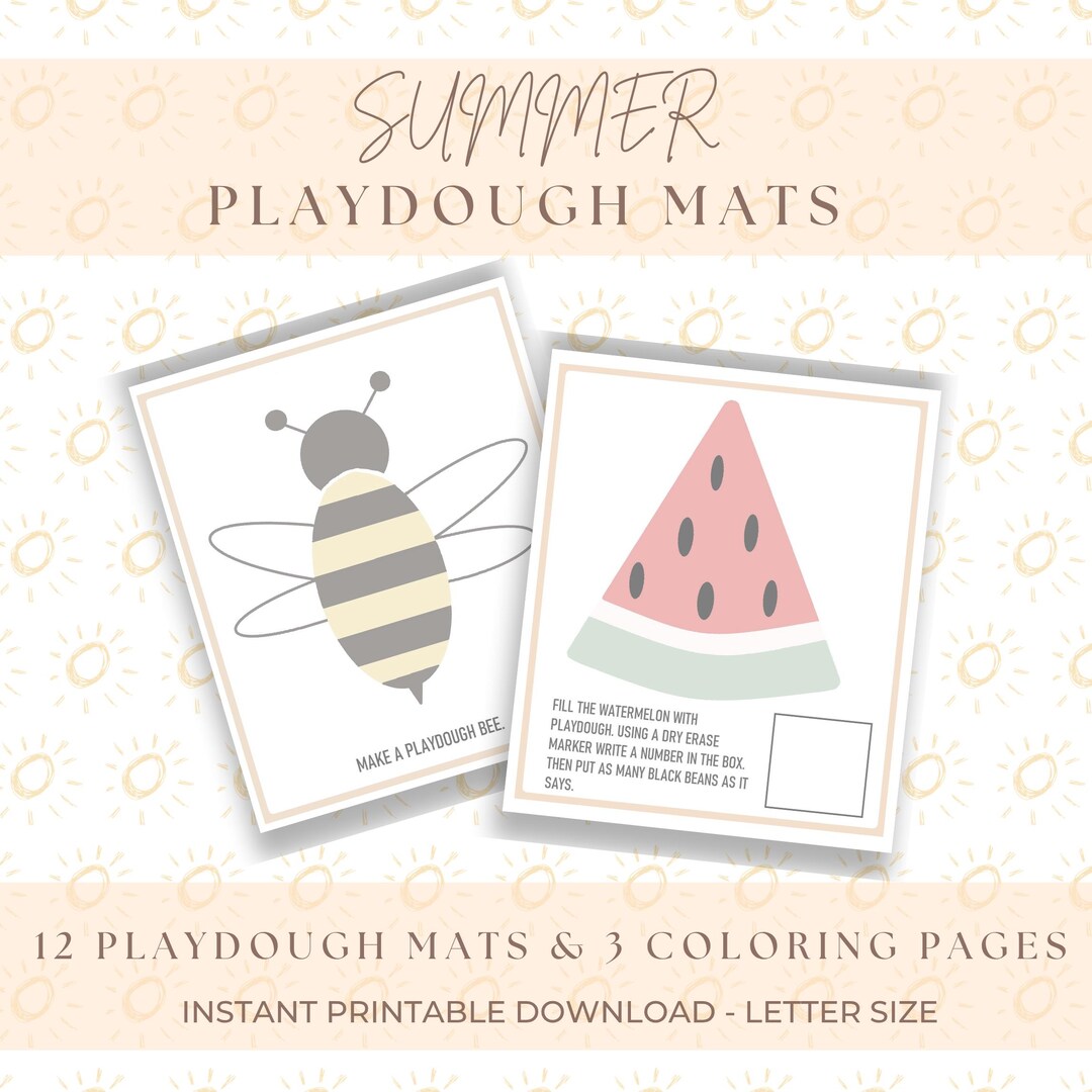 Summer Themed Playdough Mats | Preschool Activity | Kindergarten ...