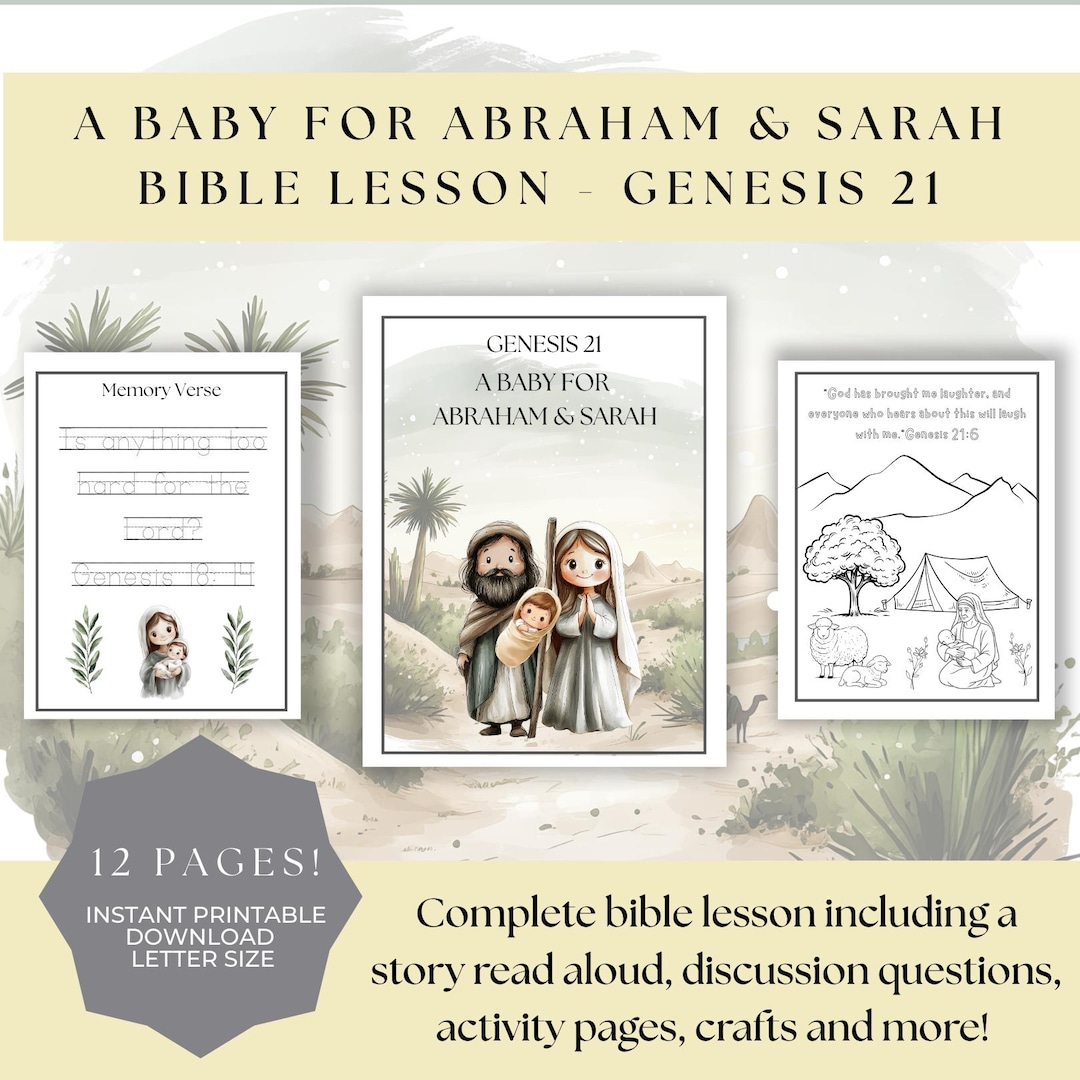 Abraham and Sarah Bible Story Lesson Coloring Craft for Kids, Sunday ...