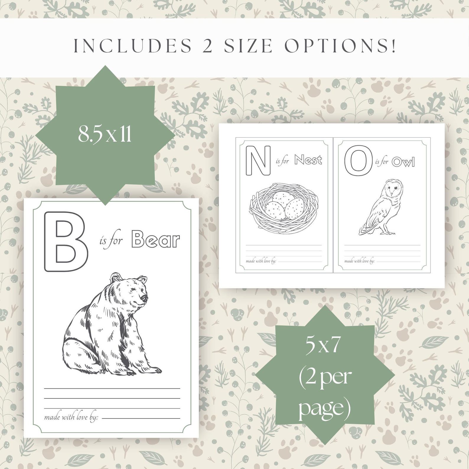 Woodland Baby Shower ABC Book | Baby's First ABC Book | Woodland Themed ...