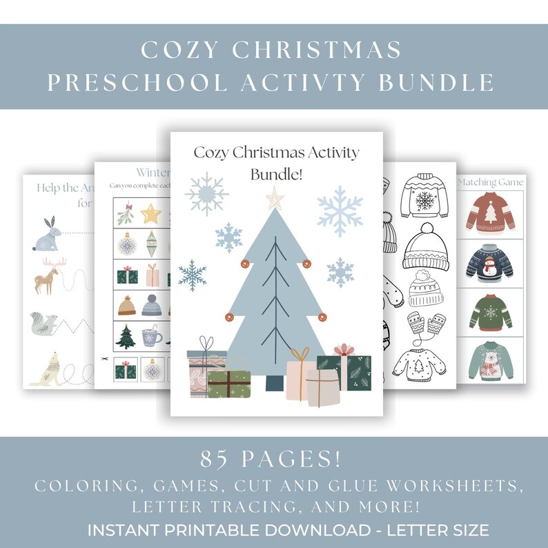 Preschool Winter Activity Bundle | Christmas Holiday Games Pack ...