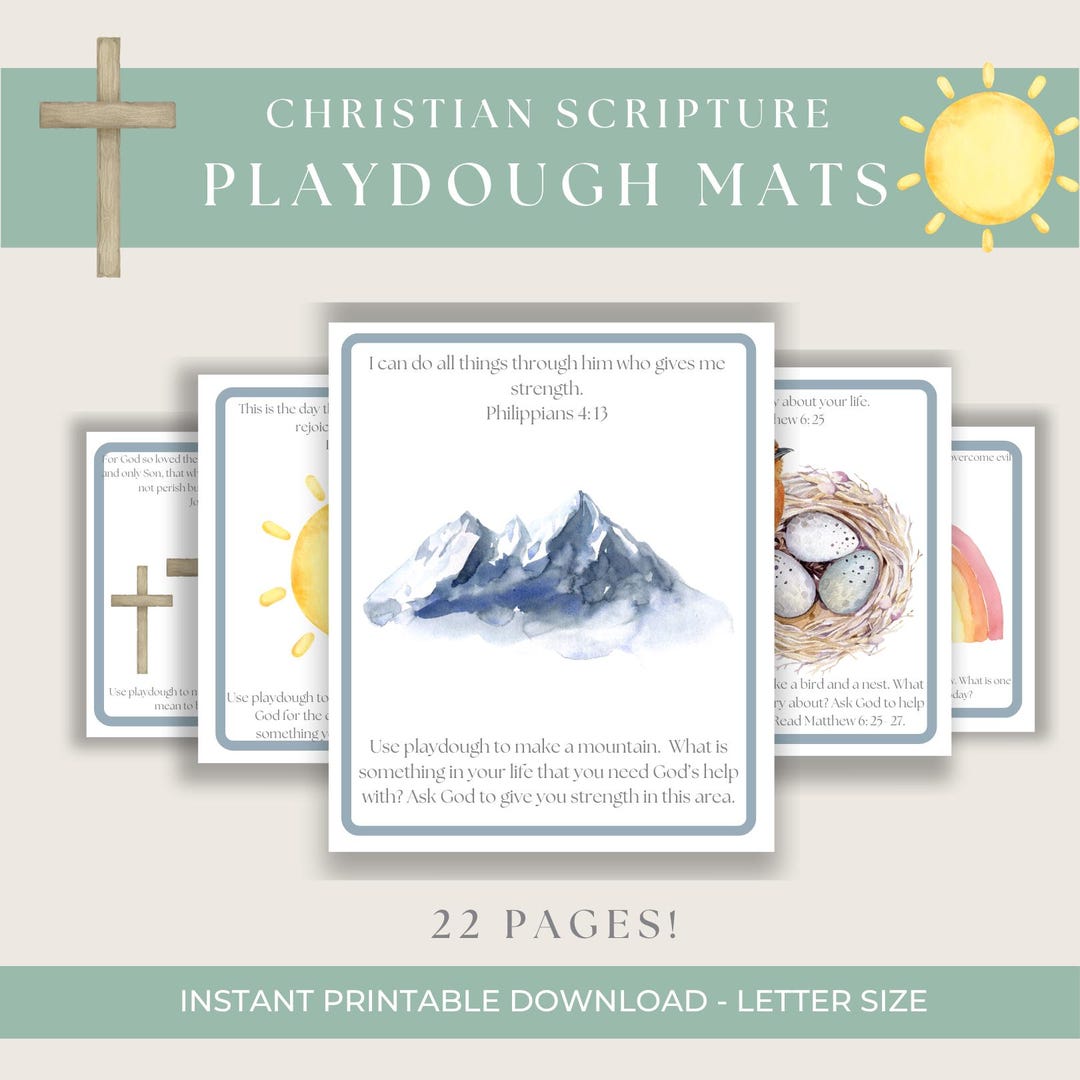 Christian Playdough Mats | Bible Memory Verses | Scripture for Kids ...