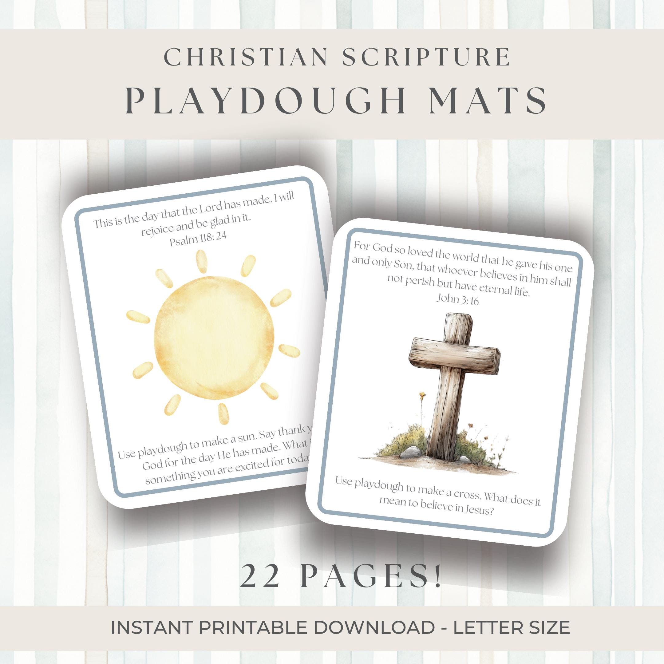 Christian Playdough Mats | Bible Memory Verses | Scripture Cards for ...